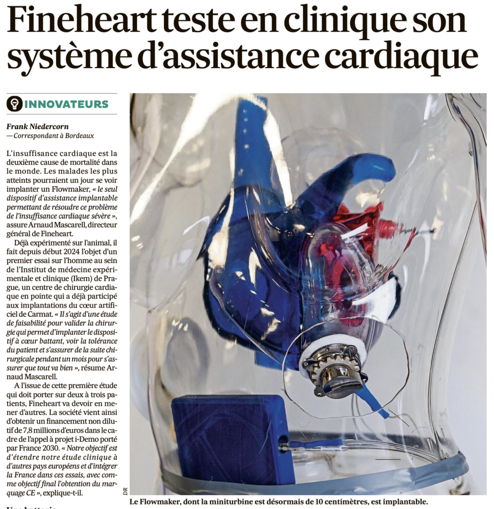 Fineheart teste en clinique son système d’assistance cardiaque - FineHeart