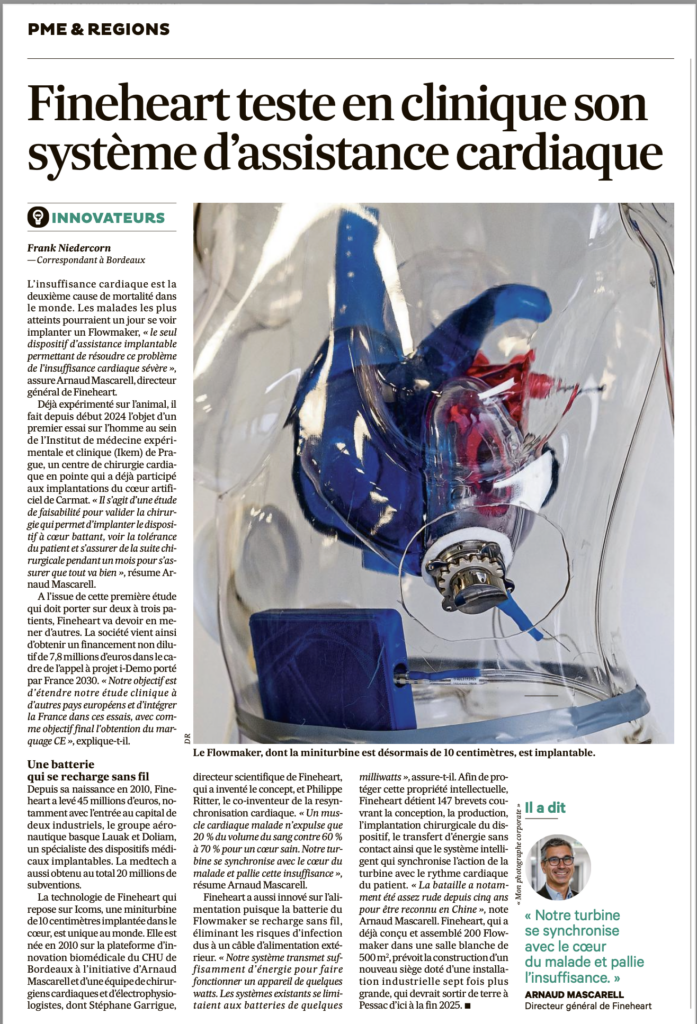 Fineheart teste en clinique son système d’assistance cardiaque - FineHeart